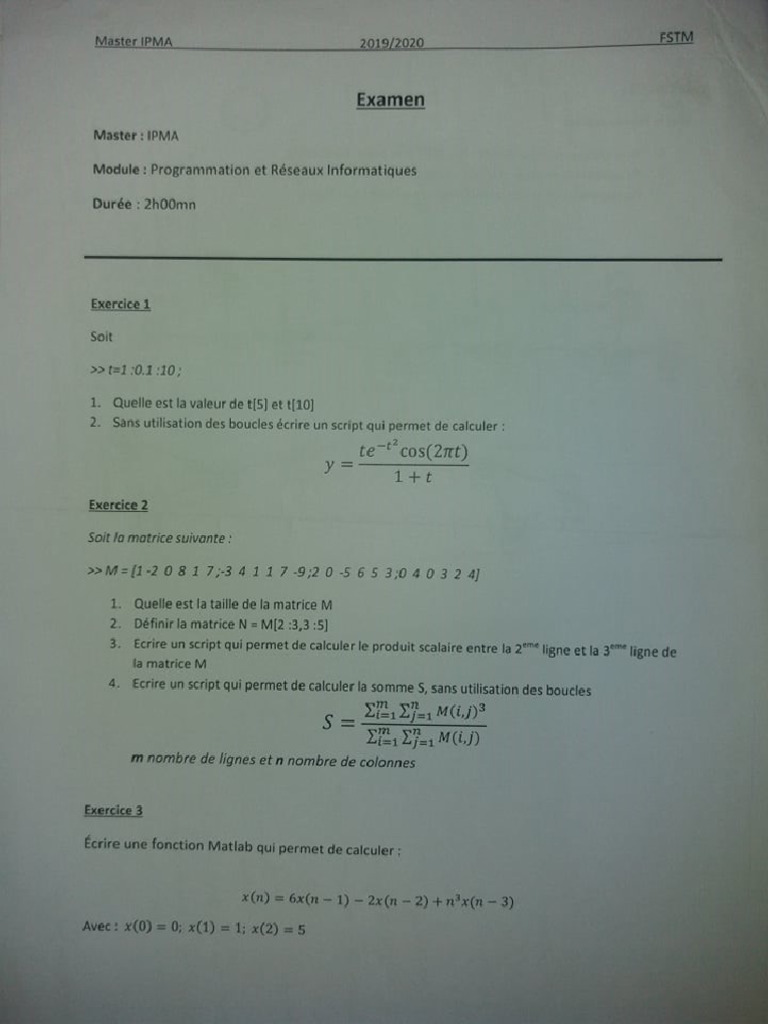 Exam Info 19 20 | PDF