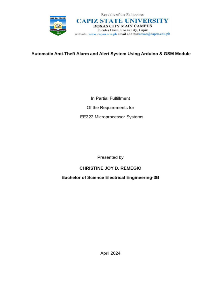 Ouput Microcontroller Projects For EE 323 | PDF | Arduino | Computer ...