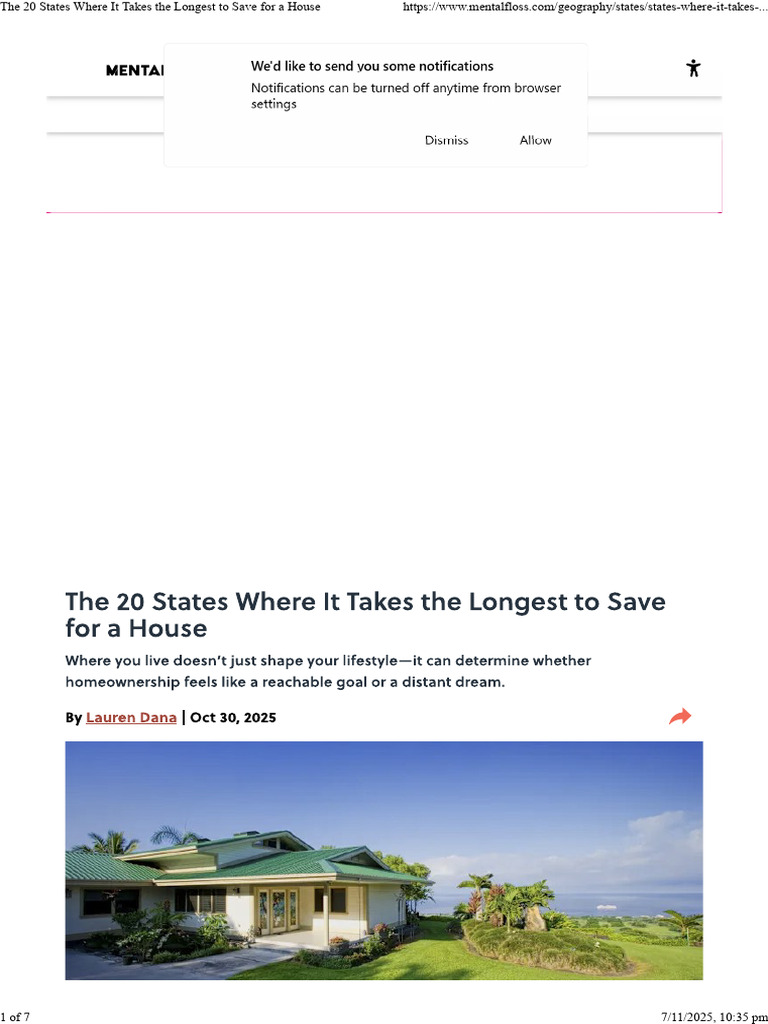 Longest States to Save for a Home | PDF