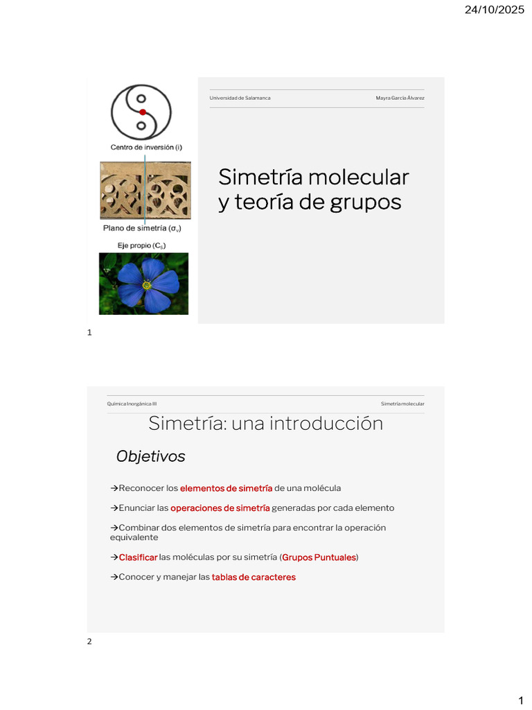 Tema 6. Simetría Molecular y Teoría de Grupos Aplicada A La Química ...