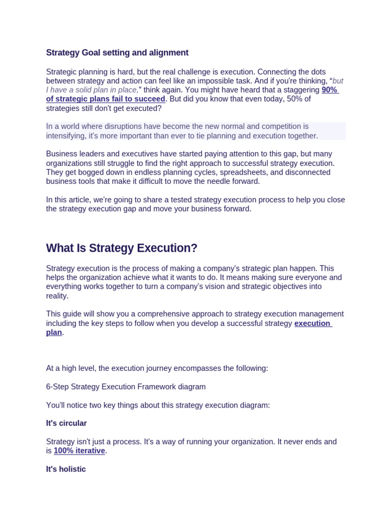 Effective Strategy Execution Guide | PDF | Strategic Planning | Goal