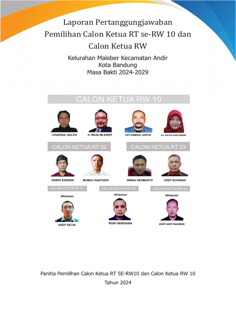 Laporan Pemilihan Ketua RT/RW 2024-2029 | PDF