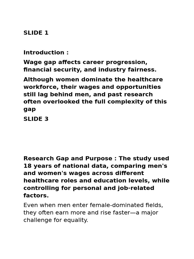 Presentation Gender Wage Gap | PDF | Gender Pay Gap | Identity Politics