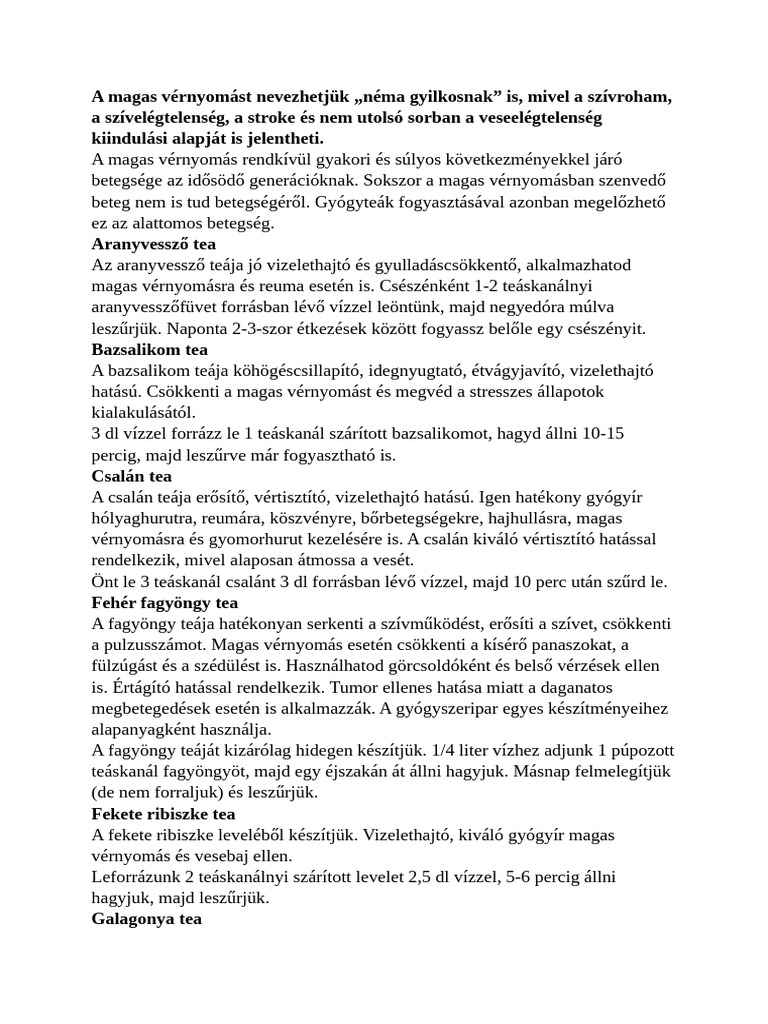 A Magas Vérnyomást Nevezhetjük | PDF