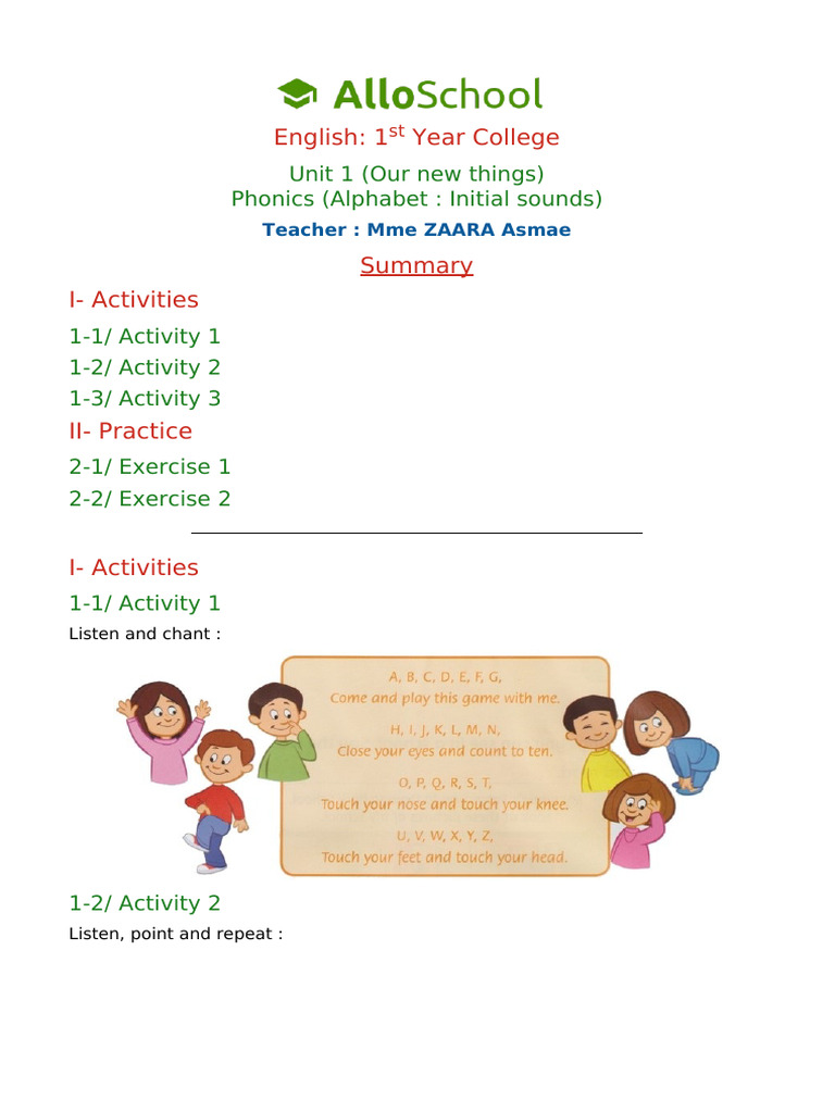 Phonics Activities for Beginners | PDF