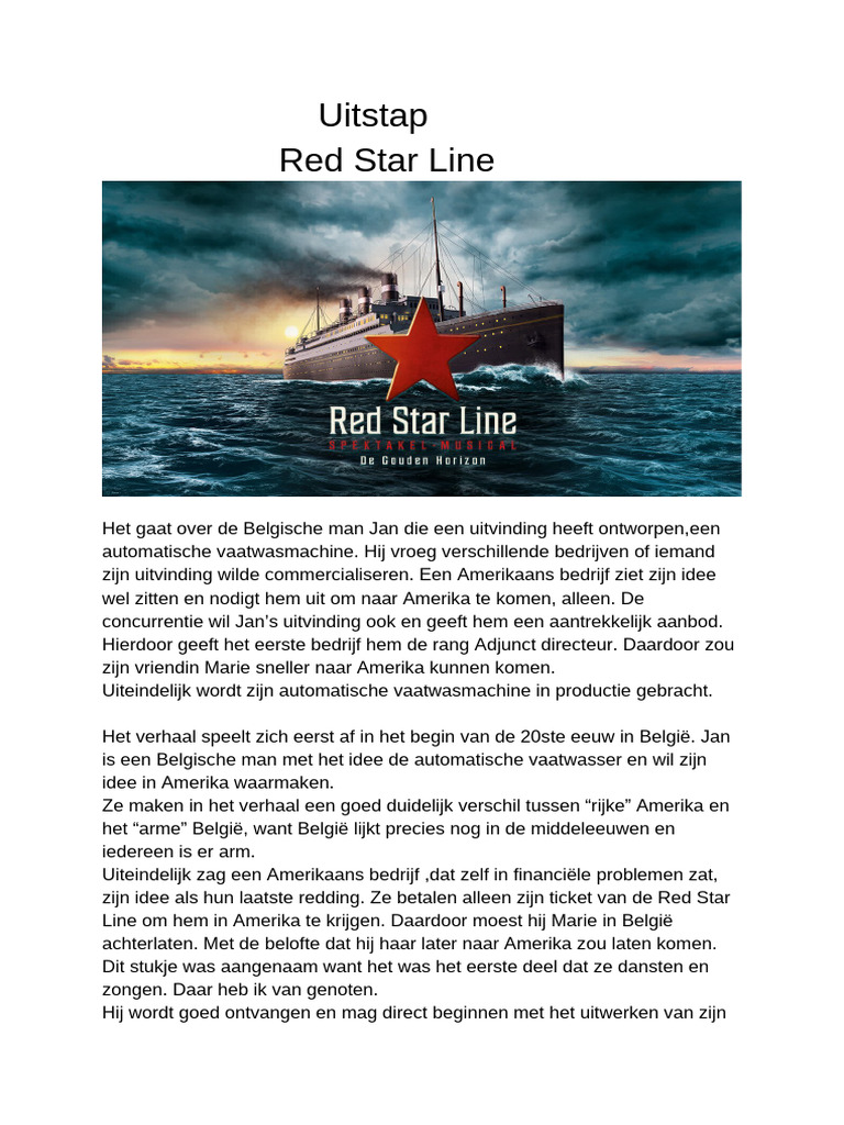Uitstap Red Star Line | PDF