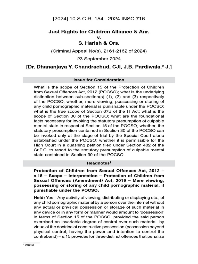 POCSO Act: Scope of Section 15 Explained | PDF | Burden Of Proof (Law ...