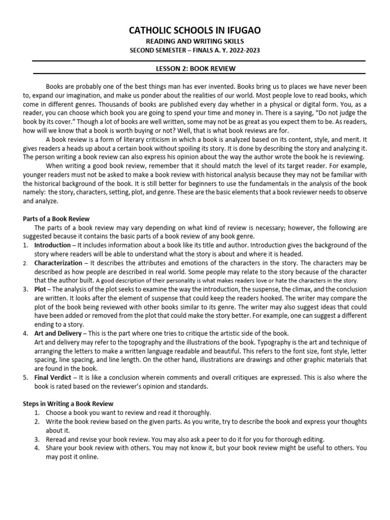 Writing Effective Book Reviews | PDF | Books | Plot (Narrative)