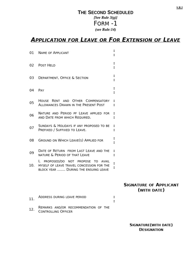 Leave Application Form Template | PDF