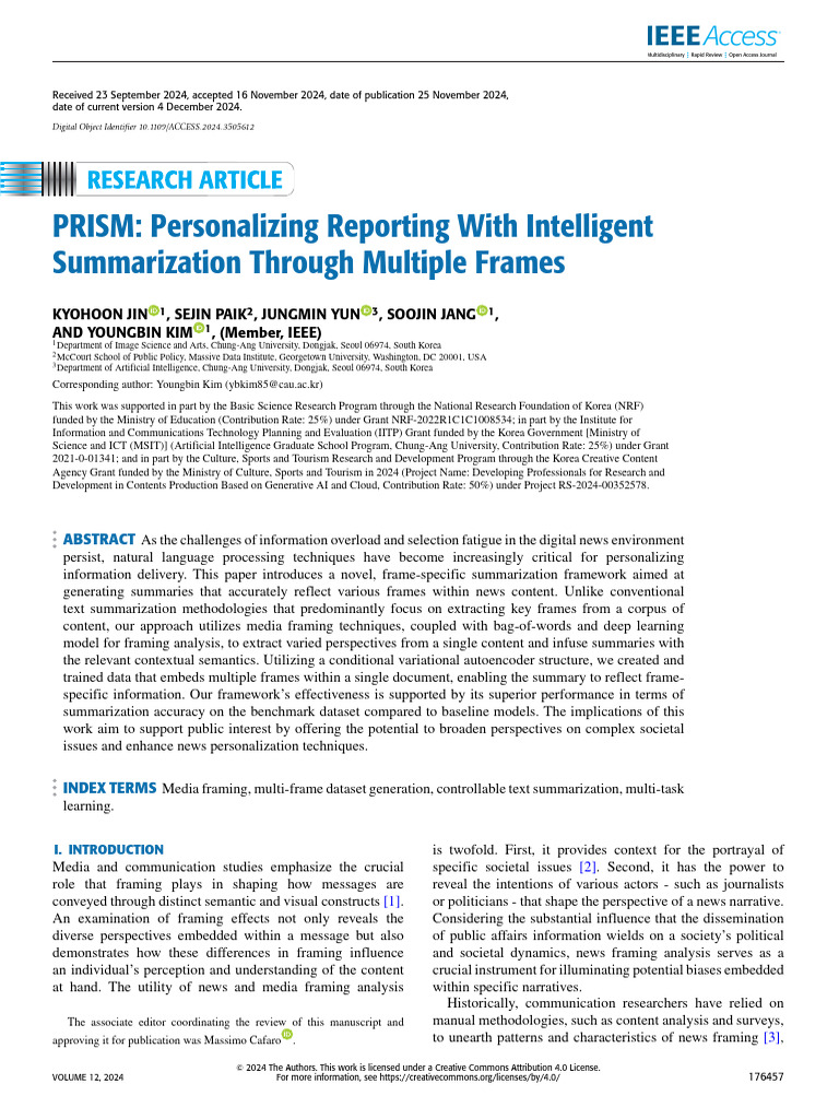 PRISM Personalizing Reporting With Intelligent Summarization Through ...