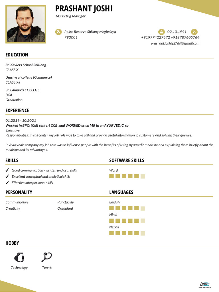 Prashant Joshi CV | PDF