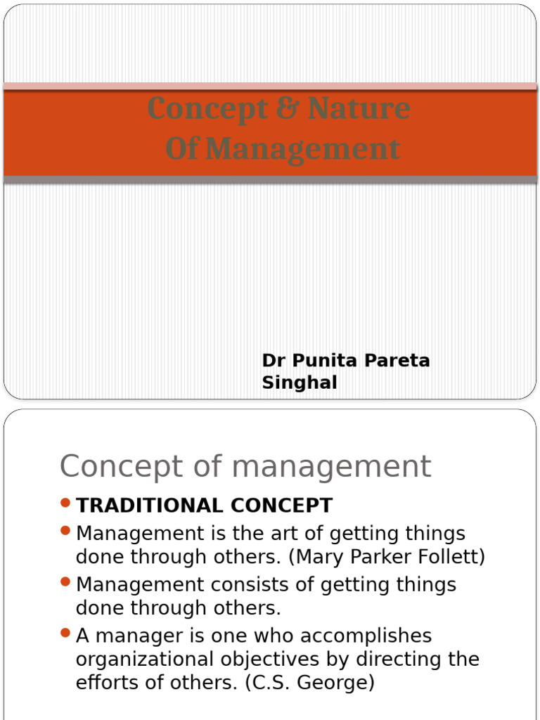 1. Concept & Nature of Management | PDF | Decision Making | Science