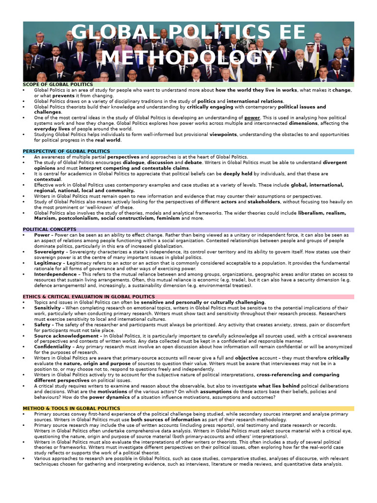 Global Politics EE Methodology | PDF | Methodology | Science