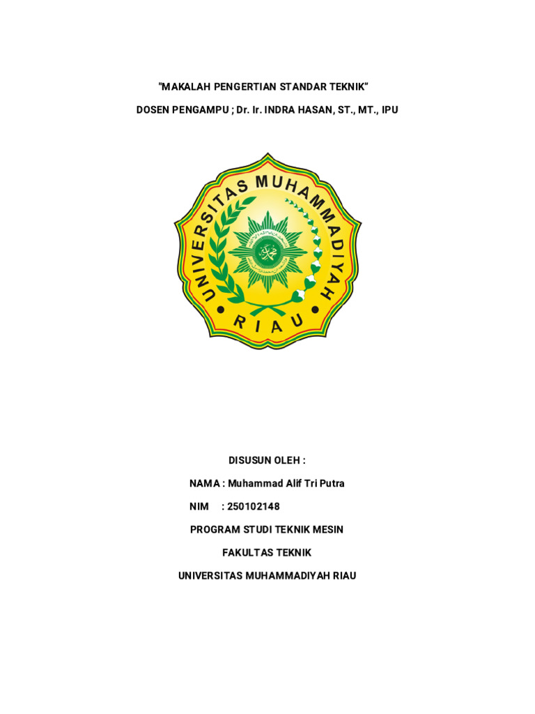 Makalah Pengertian Standar Teknik (Alif) | PDF