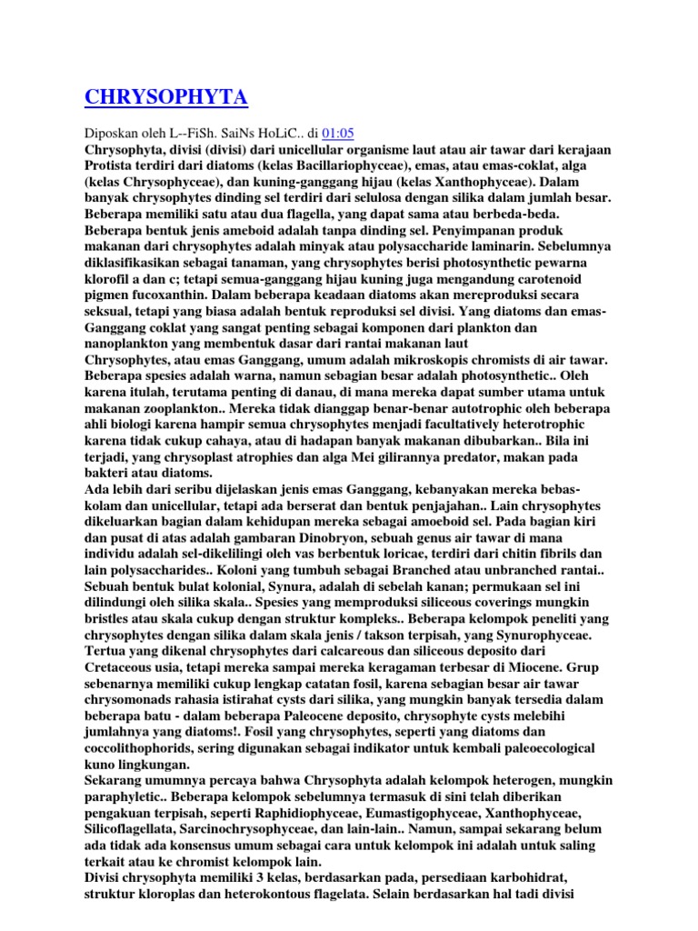 CHRYSOPHYTA | PDF
