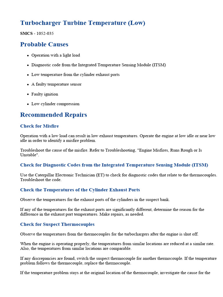 55 - Turbocharger Turbine Temperature (Low) | PDF