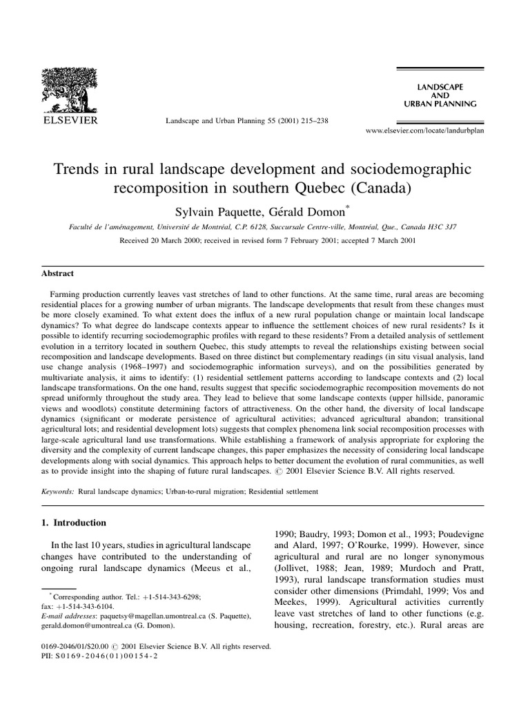Rural Landscape Changes in Southern Quebec | PDF | Landscape