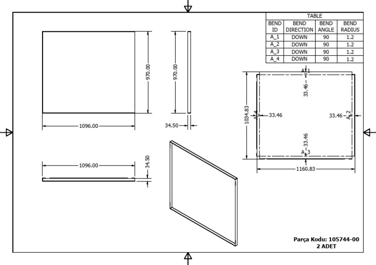 Bend ID Bend Direction Bend Angle Bend Radius A - 1 Down 90 1.2 A - 2 ...
