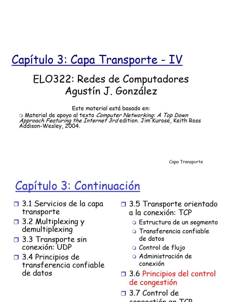 Capitulo 3 Capa de Trasporte | PDF | Protocolo de Control de ...