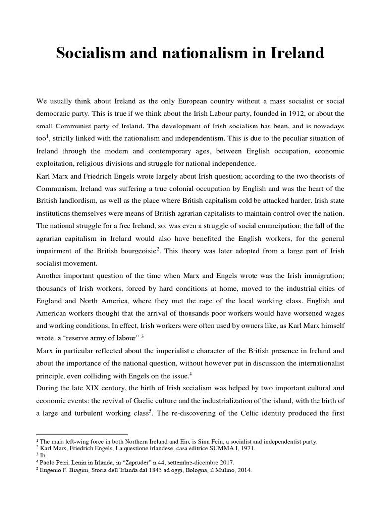 Socialism and Nationalism in Ireland | PDF | Irish Nationalism | Socialism