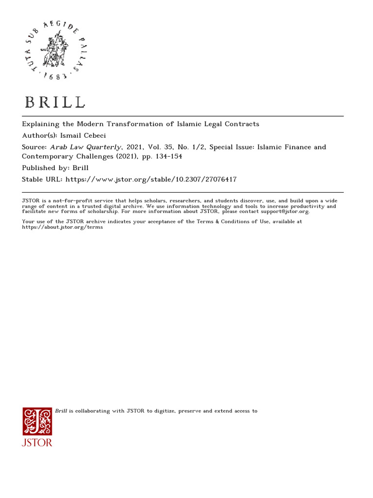 Modern Islamic Legal Contracts Explained | PDF | Islamic Banking And ...