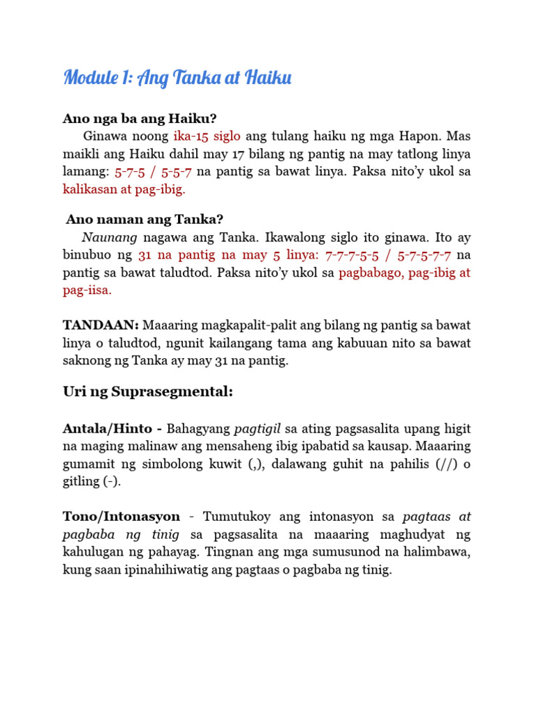 Filipino Q2 Notes | PDF