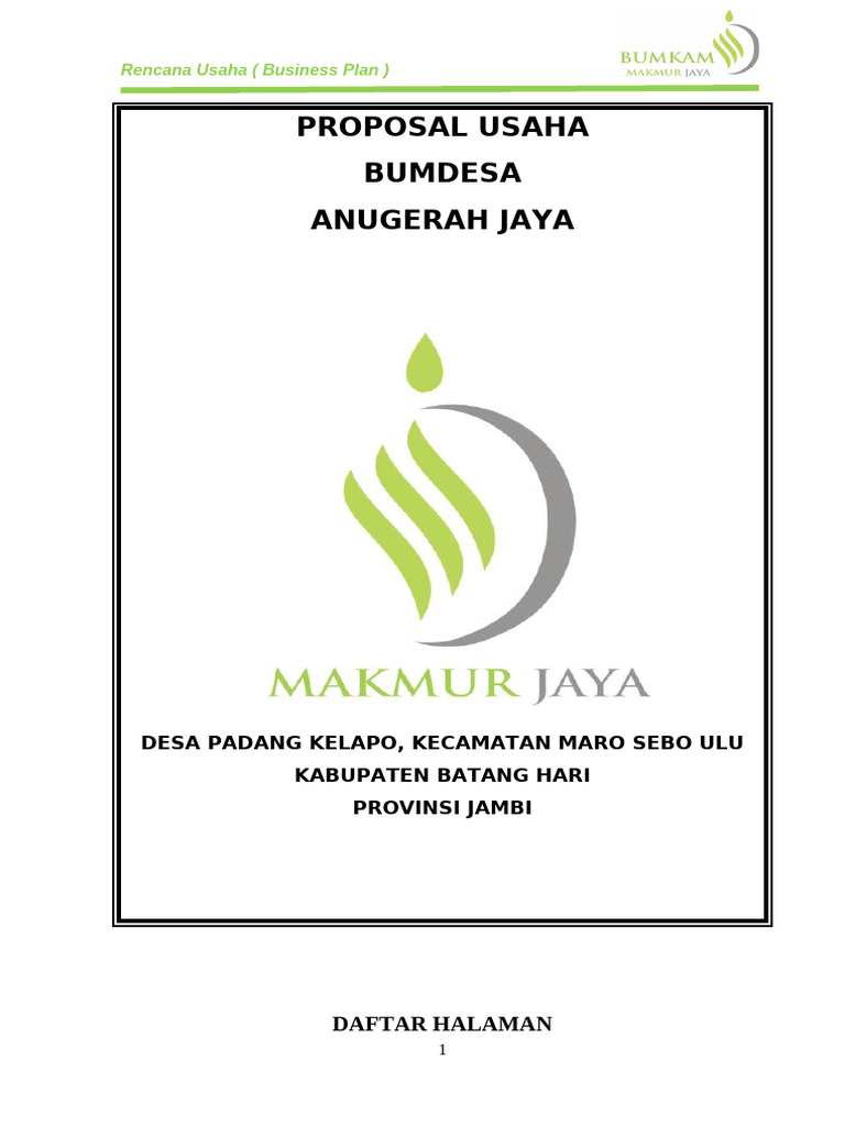 Proposal Usaha Bumdes | PDF