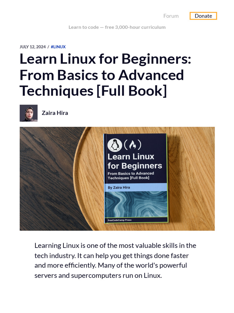 Learn Linux For Beginners - From Basics To Advanced Techniques (Full ...