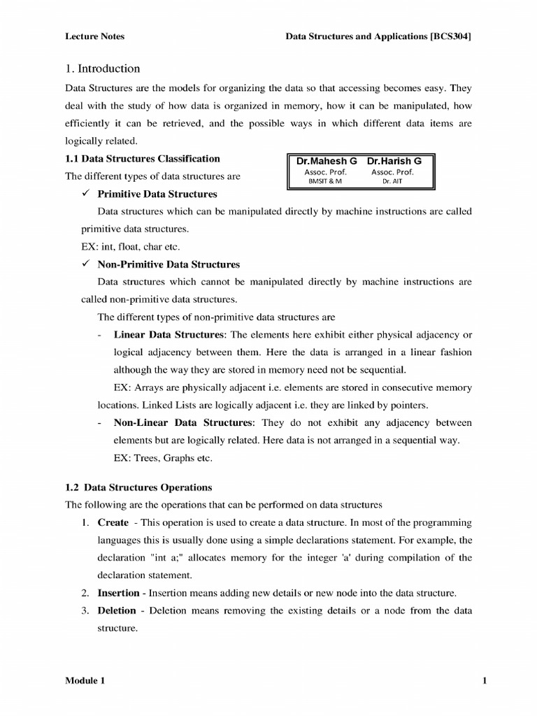 DSA Module-1 Part-A | PDF
