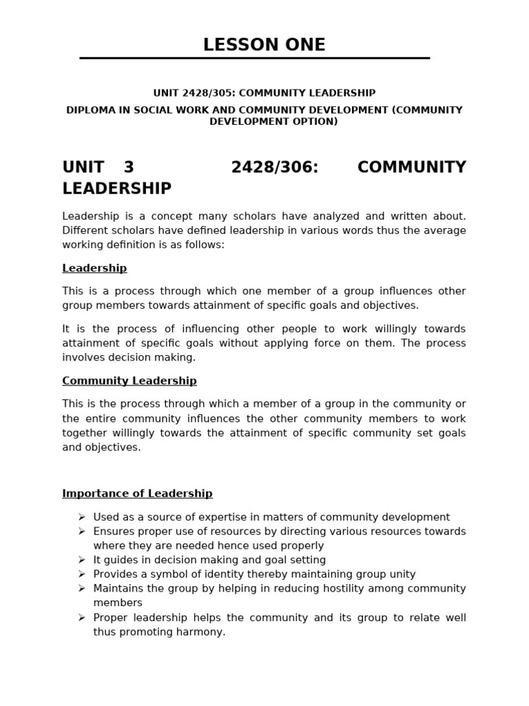 Community Leadership and Management Guide | PDF | Leadership | Mediation