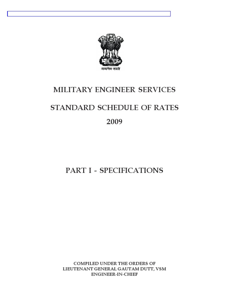 Standard Schedule of Rates 2009 Part - I | PDF | Brick | Masonry