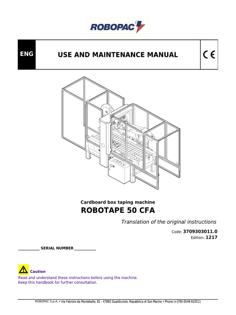 Cardboard Box Taping Machine Manual | PDF | Valve | Safety