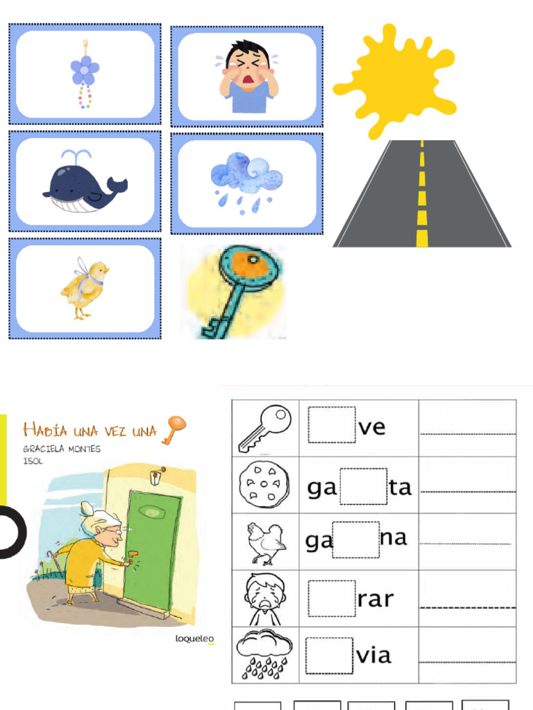 Tarjetas Educativas Sílabas Del Dígrafo Ll Estilo Acuarela Azul | PDF