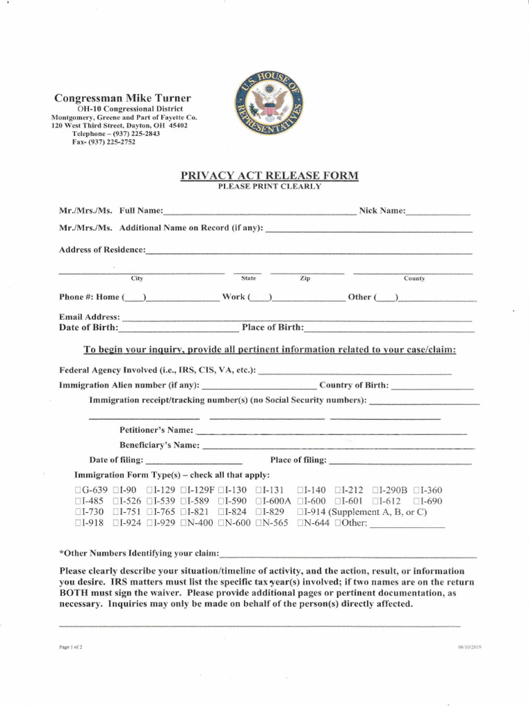PRIVACY Act Release Form | PDF