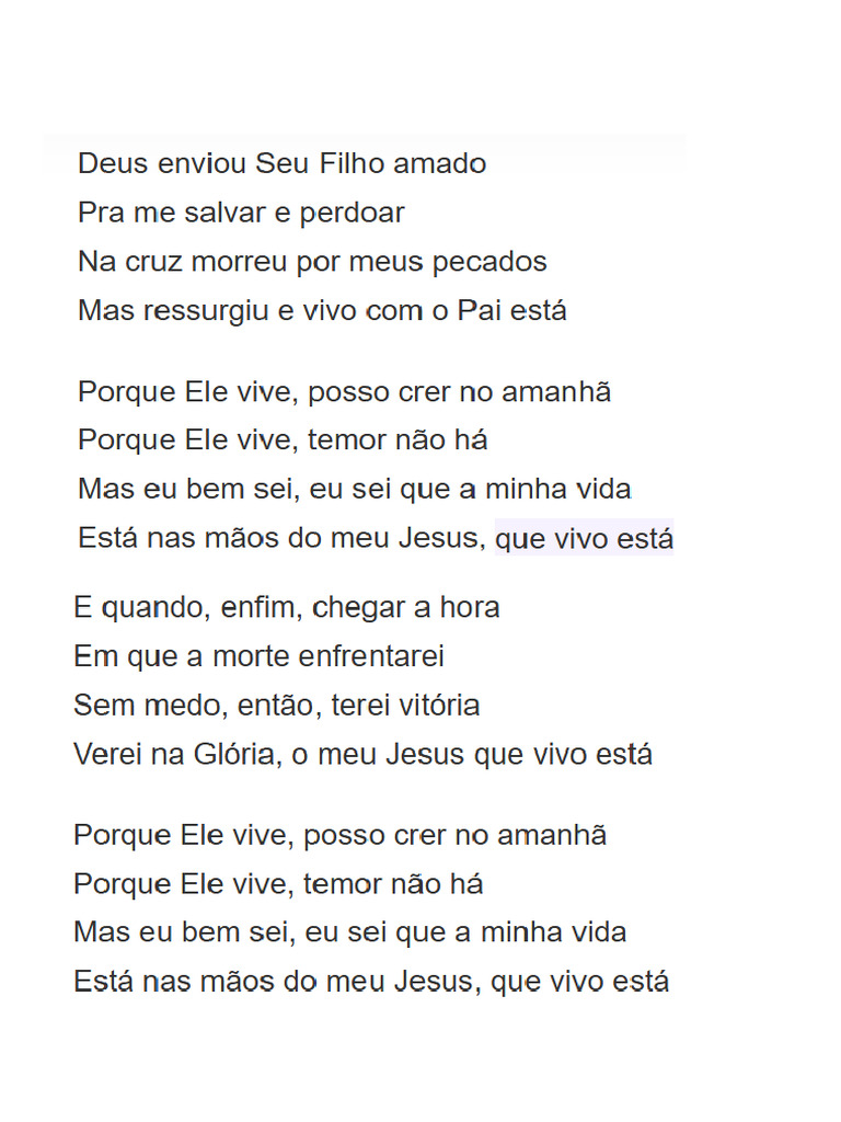 Porque Ele Vive | PDF