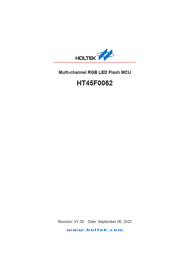 Multi-Channel RGB LED Flash MCU: Revision: V1.30 Date: September 06 ...