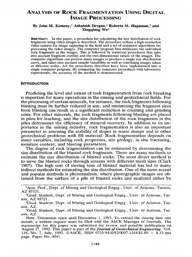Paper - Analysis of Rock Fragmentation Using DIG - Kemeny Et Al. - 1993 ...