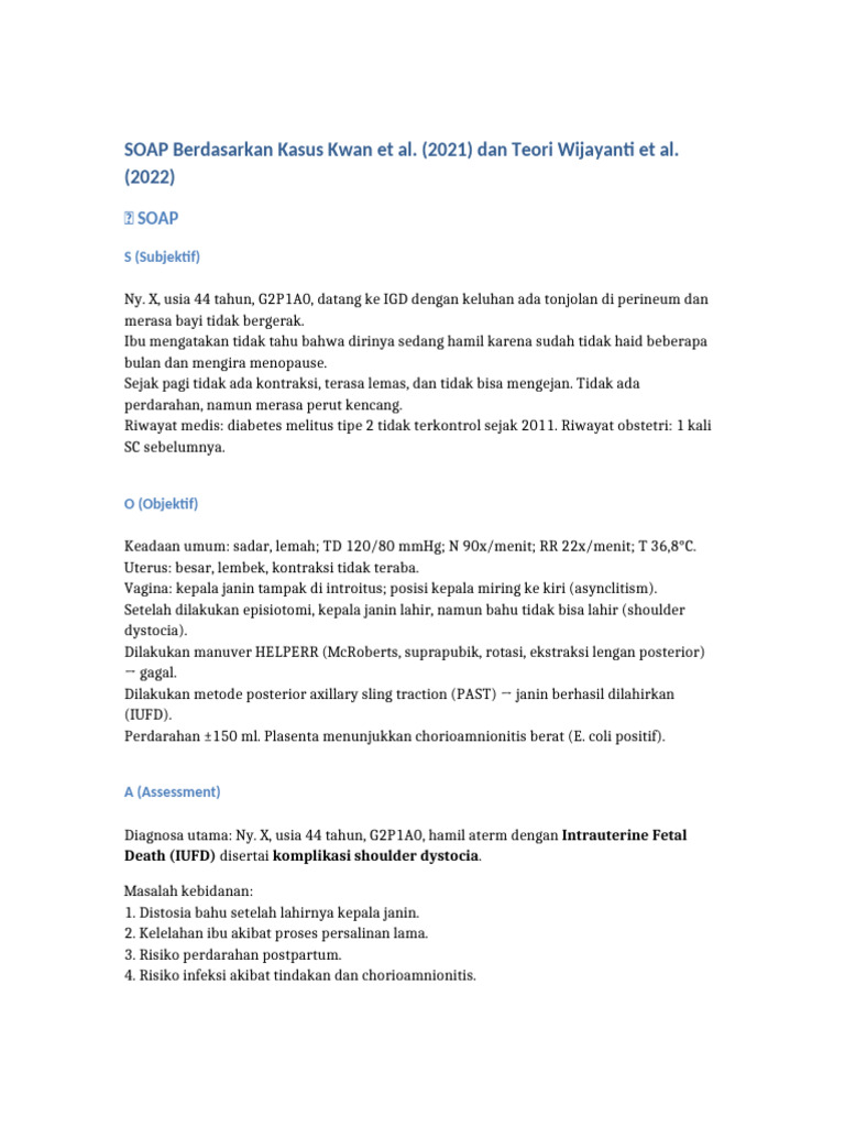 SOAP Kwan Wijayanti | PDF