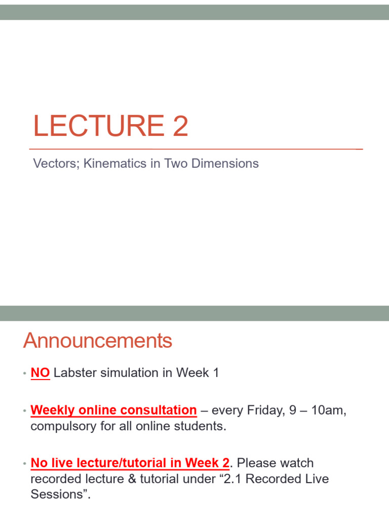 Lecture 2 Annotations (1) | PDF | Euclidean Vector | Kinematics