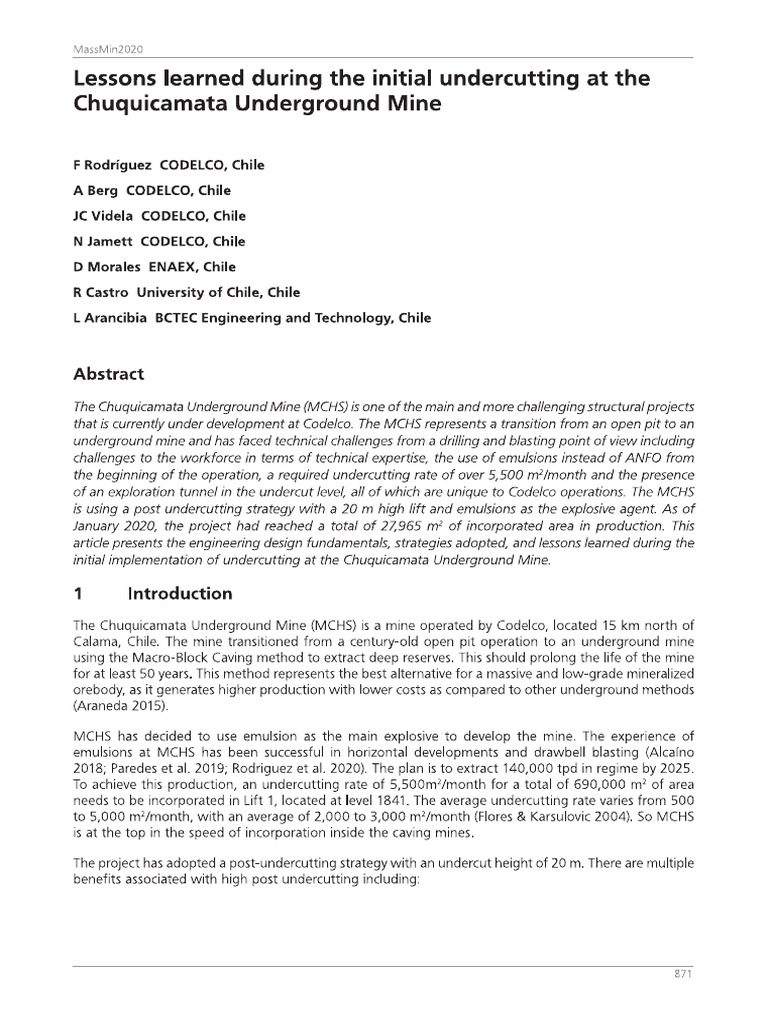 Paper MassMin 2020 - Lessons Learned During The Initial Undercutting at ...