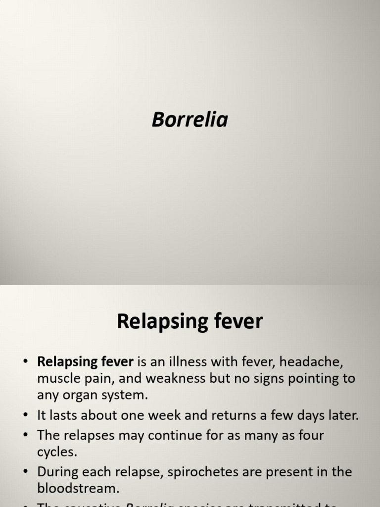 Understanding Borrelia and Relapsing Fever | PDF | Infection | Diseases ...
