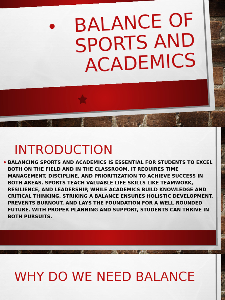 Balancing Sports and Academics for Success | PDF