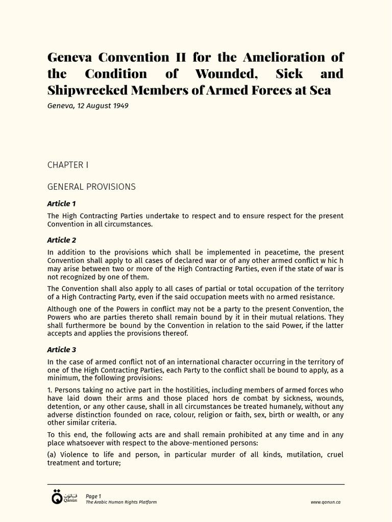 Geneva Convention II | PDF | Geneva Conventions | Ships