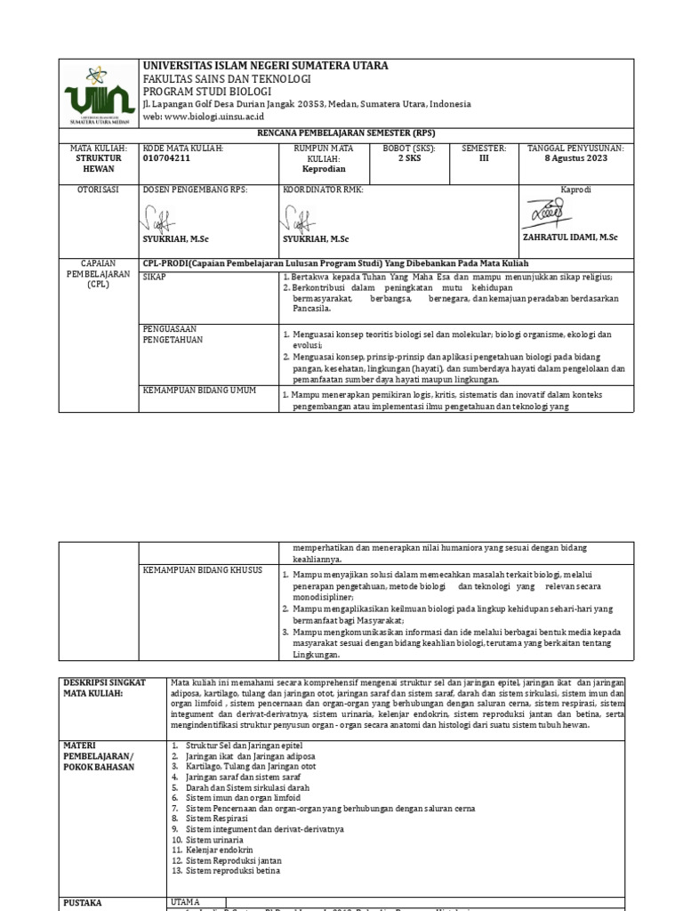 Struktur Hewan | PDF