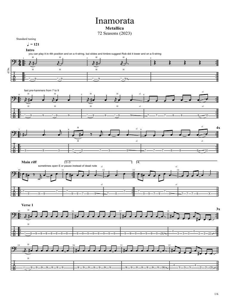 Inamorata Guitar Tab Guide | PDF | Musical Forms | Musicology