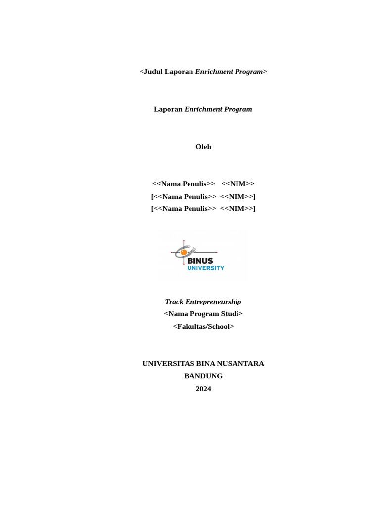 Template Final Report Track Entre | PDF