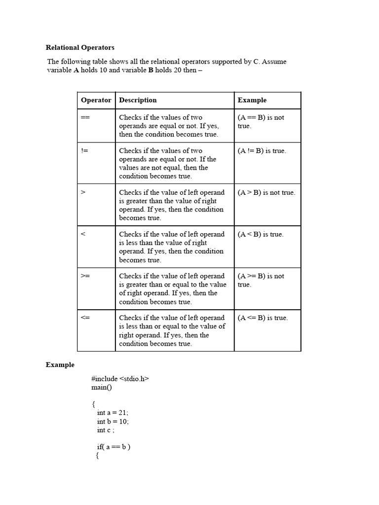 3 Relational Operators | PDF | Software Development | Object Oriented Programming