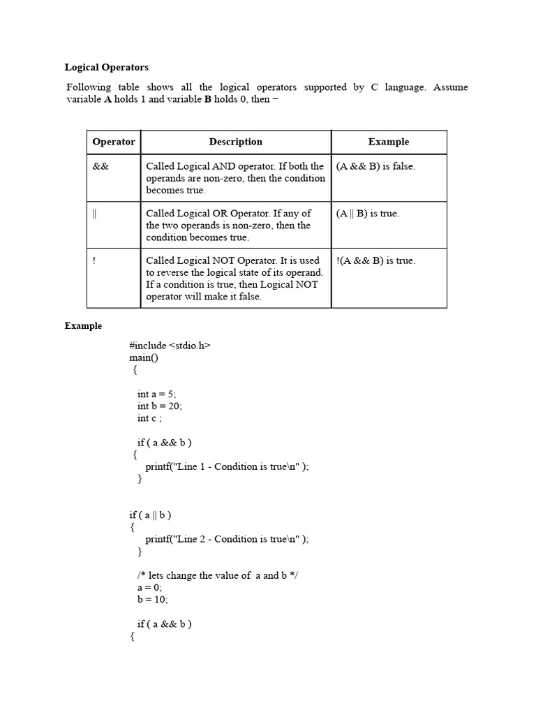 4 Logical Operators | PDF | Computer Programming | Software Engineering