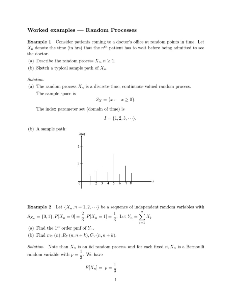 Worked Examples Random Processes | PDF | Stochastic Process | Markov Chain