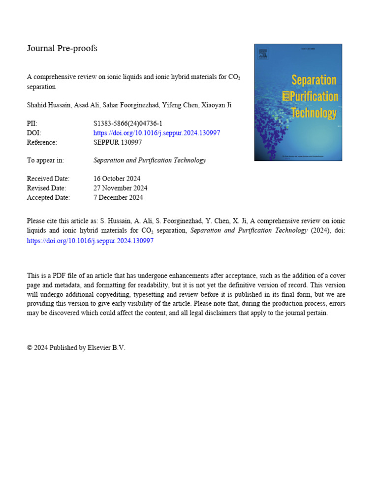 A comprehensive review on ionic liquids and ionic hybrid materials for ...
